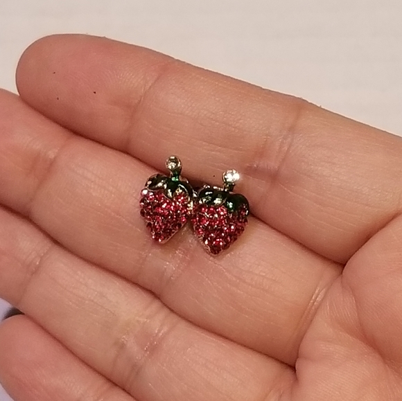 no brand | Jewelry | Sparkling Red Strawberry Stud Earrings Brand New ...